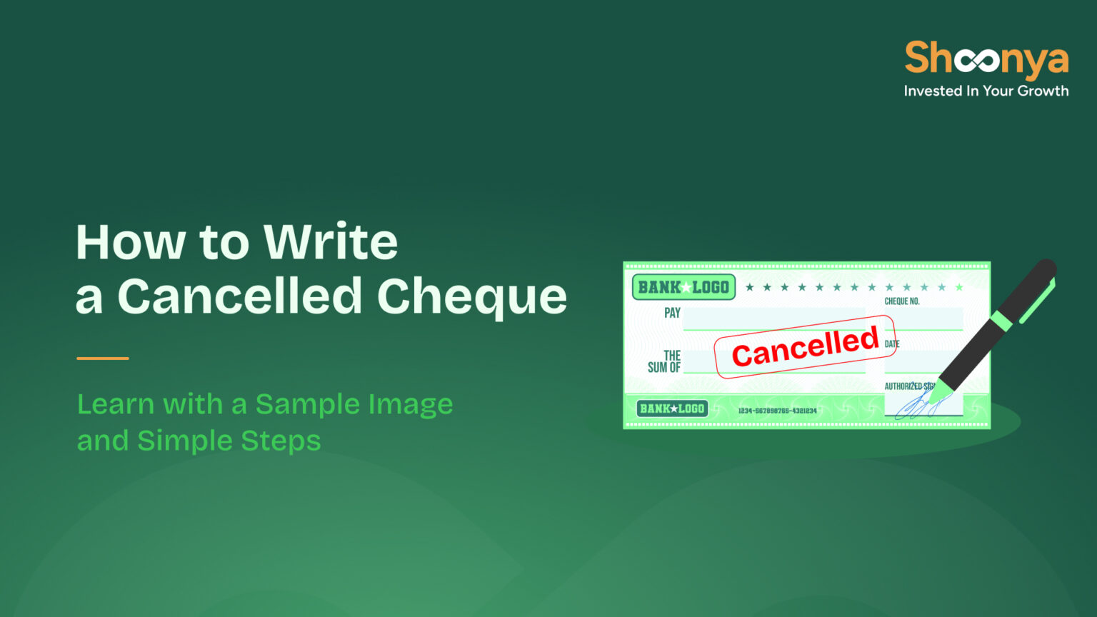 How to Cancel a Cheque - Cancelled Cheque Example