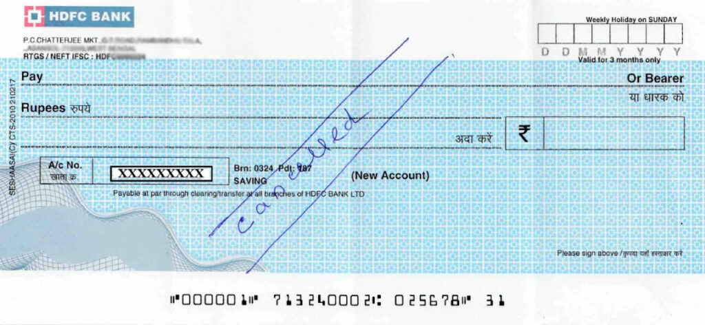 How to Cancel a Cheque - Cancelled Cheque Example